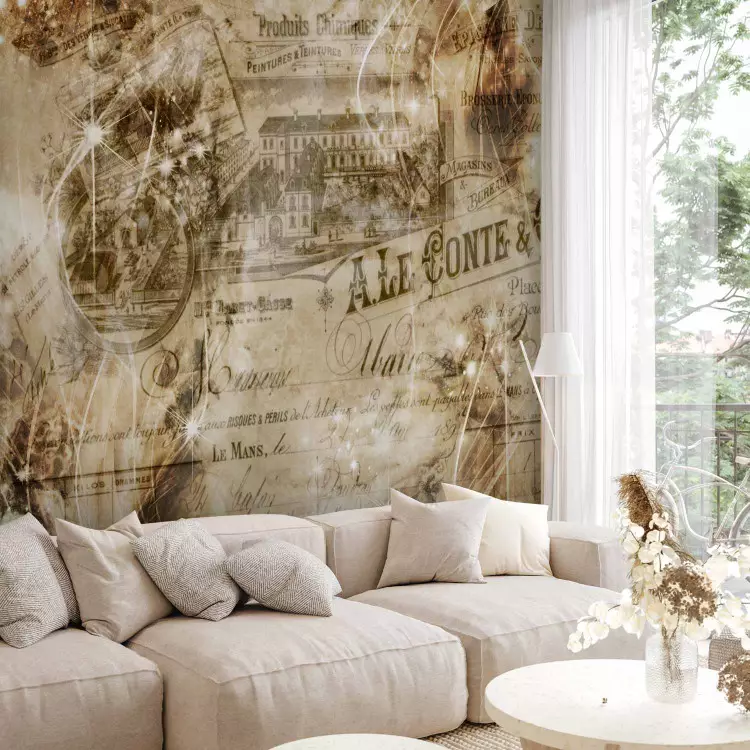 Wall Mural Vintage abstraction - retro-style composition with old ...