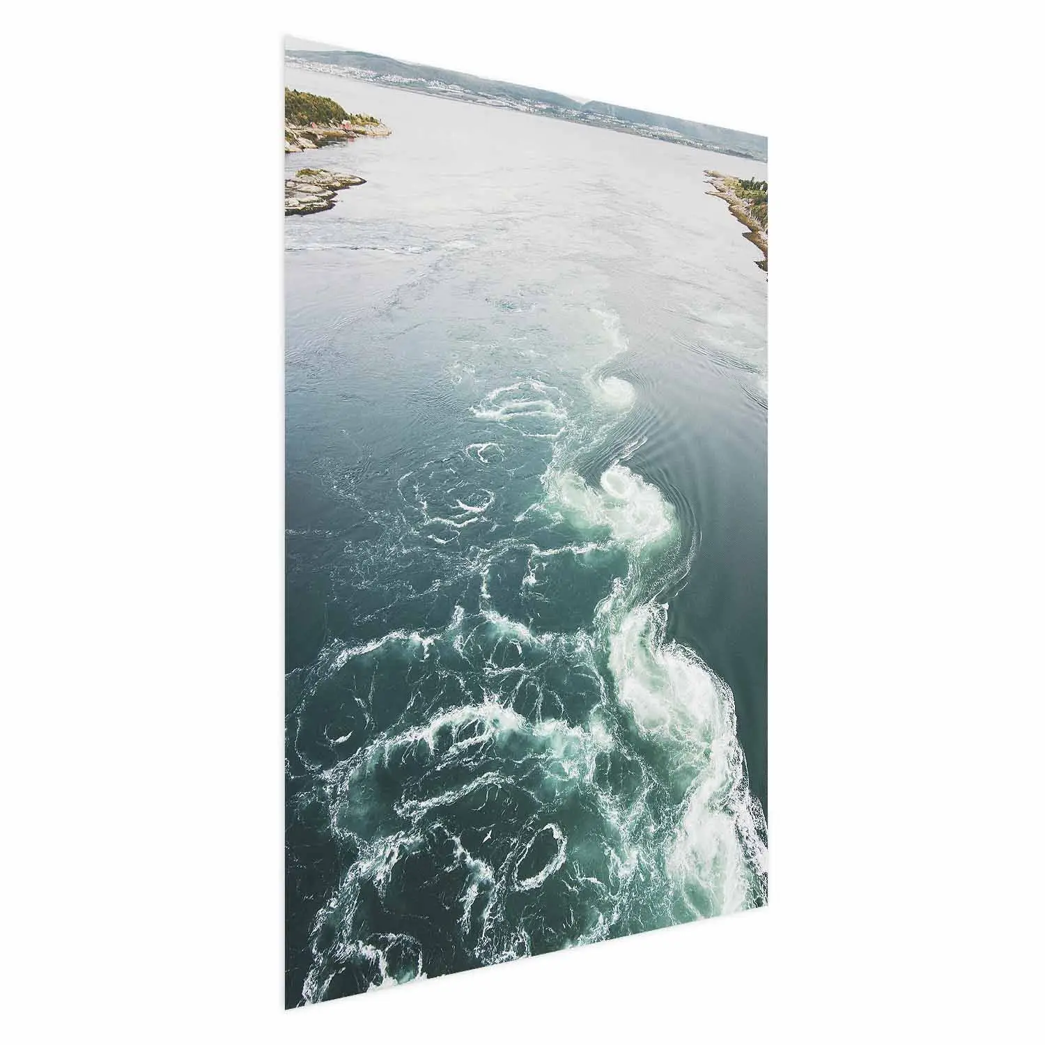 Poster Turquoise Whirls - landscape of a blue lake with small waves ...